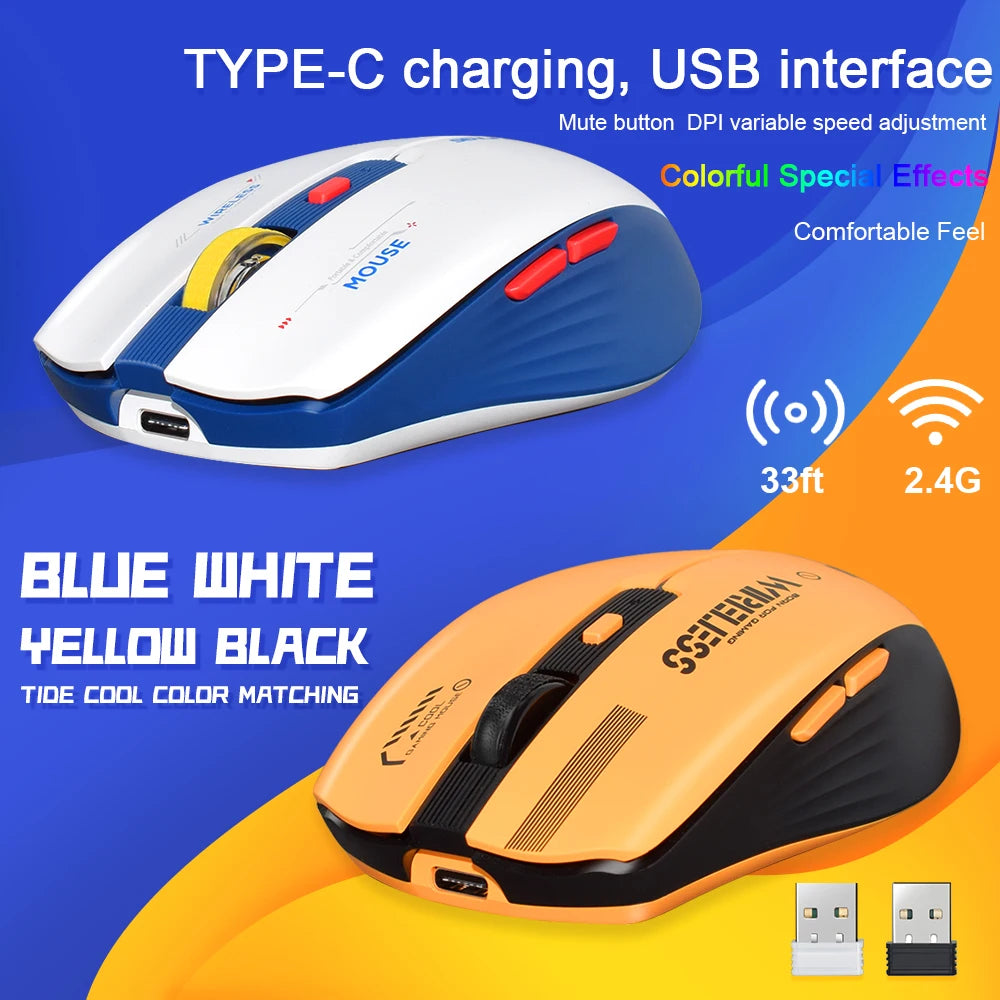 LT-T19 Ergonomic Wireless RGB Gaming Mouse | Rechargeable USB 2.4G ...