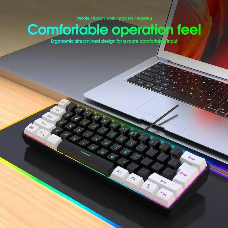 60% RGB Wired Gaming Keyboard - Ultra Compact, Waterproof, 61-Key for ...