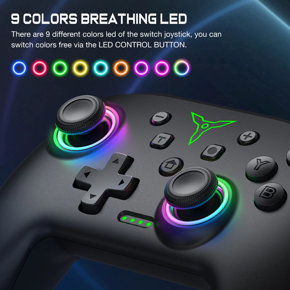 Dinofire Wireless RGB Controller for Switch, PC, and Mobile - Multi ...