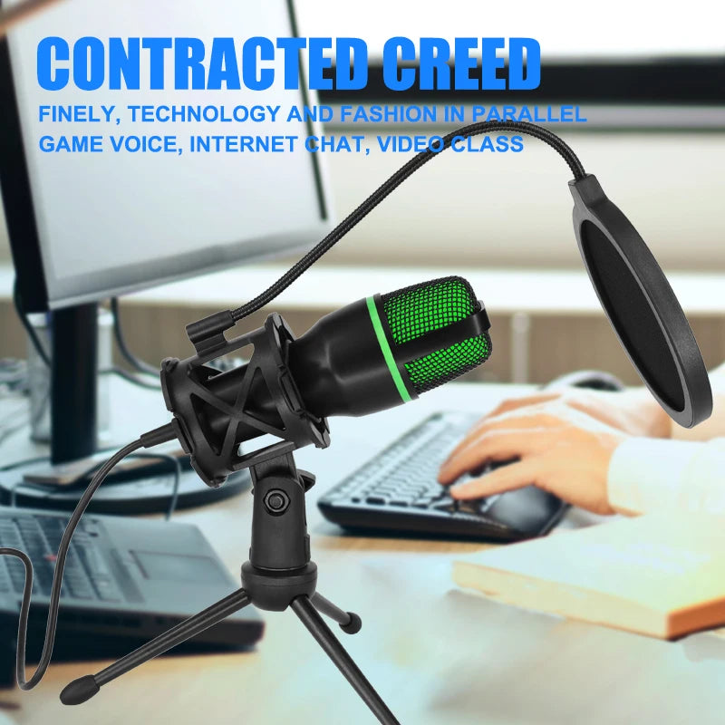 Pro USB Condenser Microphone for PC/Laptop – Perfect for Streaming ...