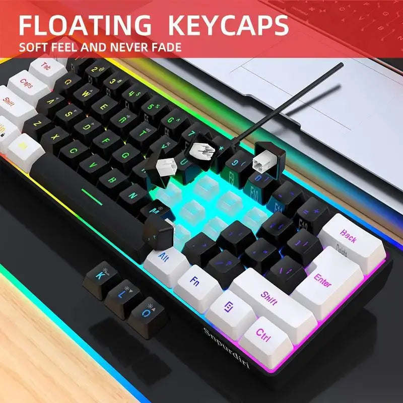 60% RGB Wired Gaming Keyboard - Ultra Compact, Waterproof, 61-Key for ...