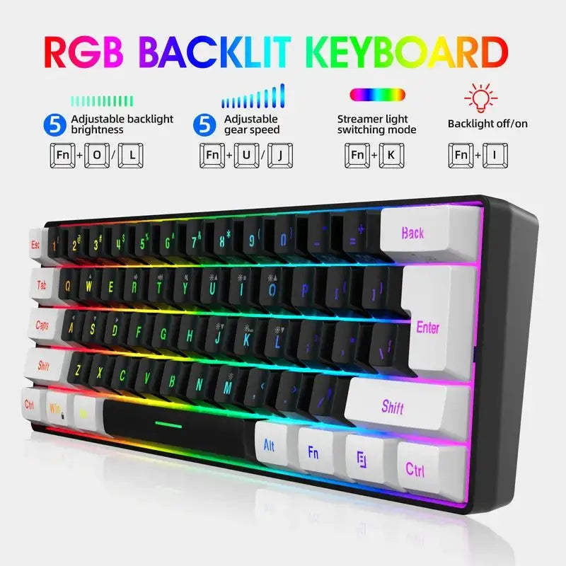 60% RGB Wired Gaming Keyboard - Ultra Compact, Waterproof, 61-Key for ...