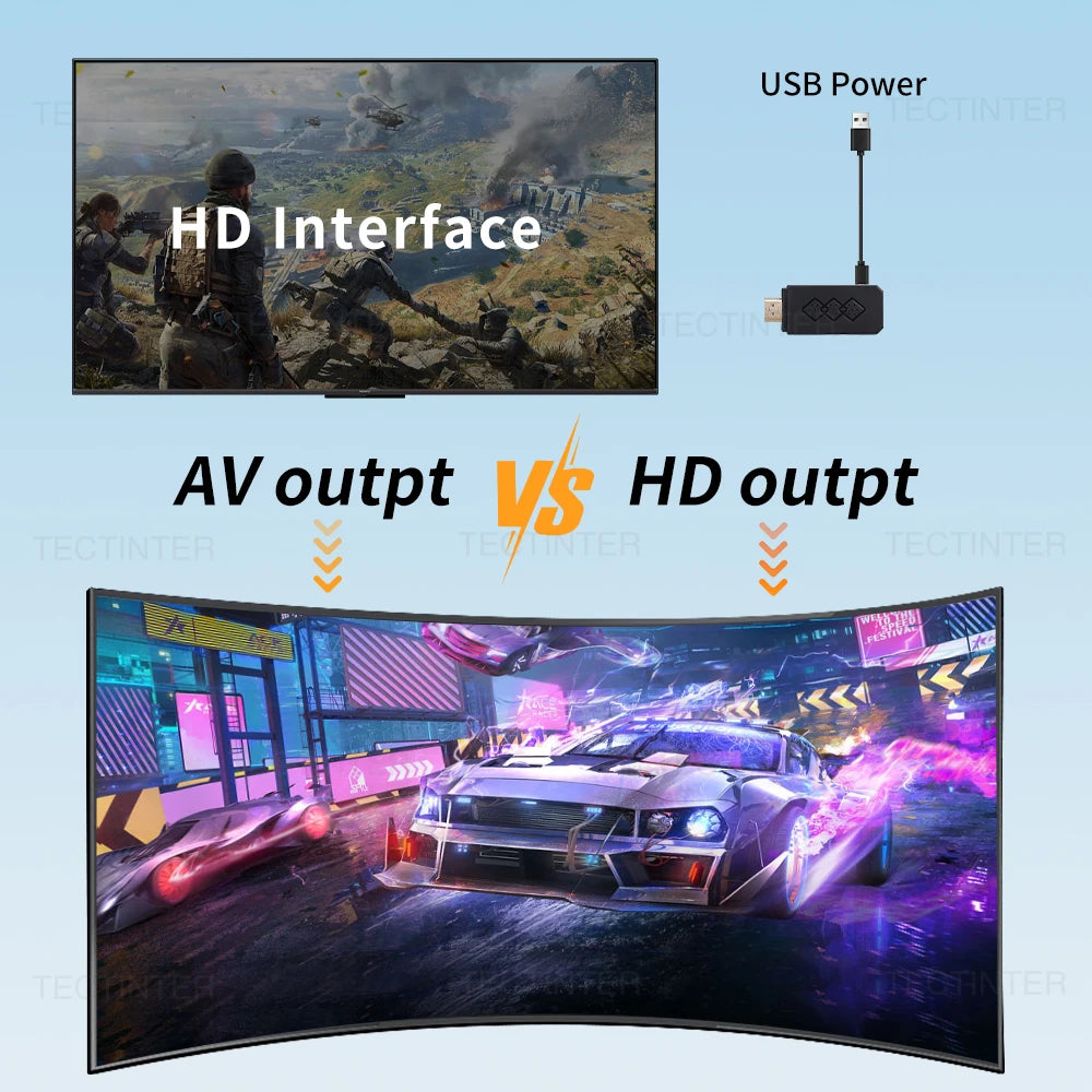 HDMI-Compatible 8 Bit Mini Game Console - 1661 Classic Games & Wireless ...