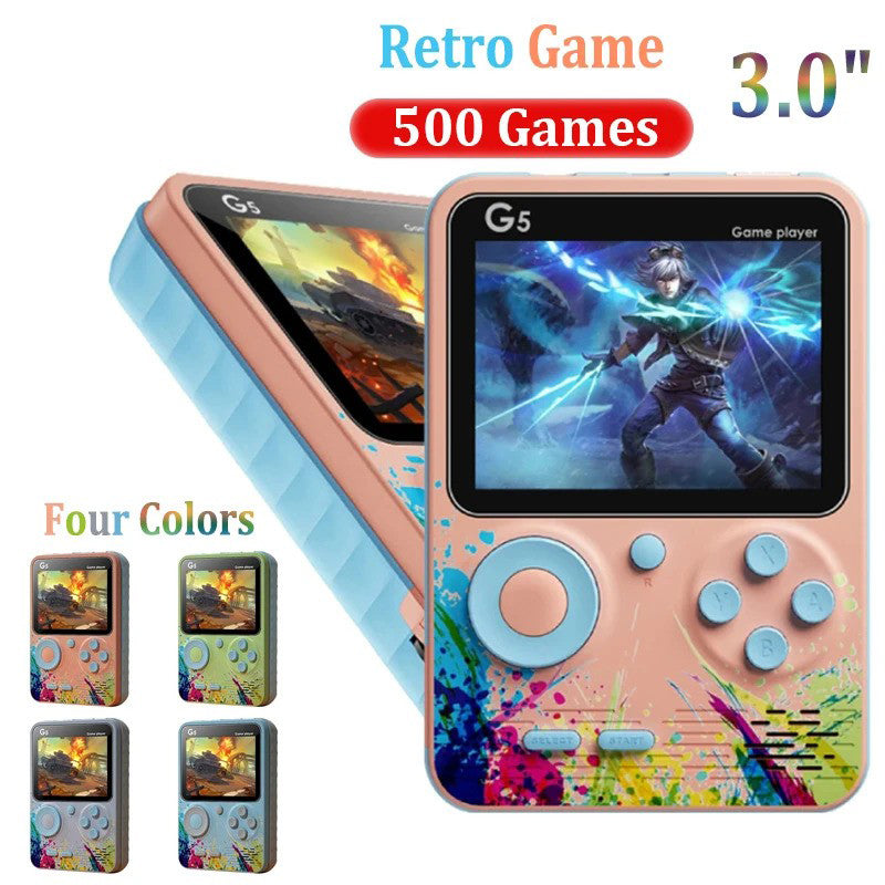 G5 Retro Handheld Game Console | 500 Classic Games, 3" Screen, Macaron ...