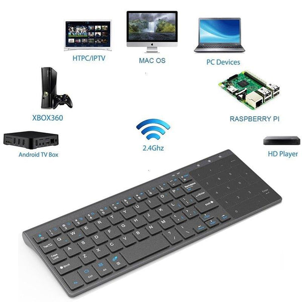 Slim Wireless Keyboard with Touchpad Mouse – Gamer Tech