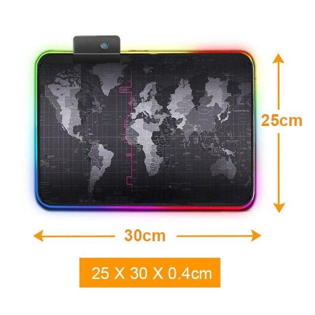 World Map RGB Computer Mouse Pad – Gamer Tech