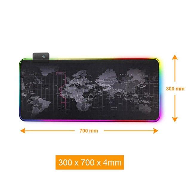 World Map RGB Computer Mouse Pad – Gamer Tech