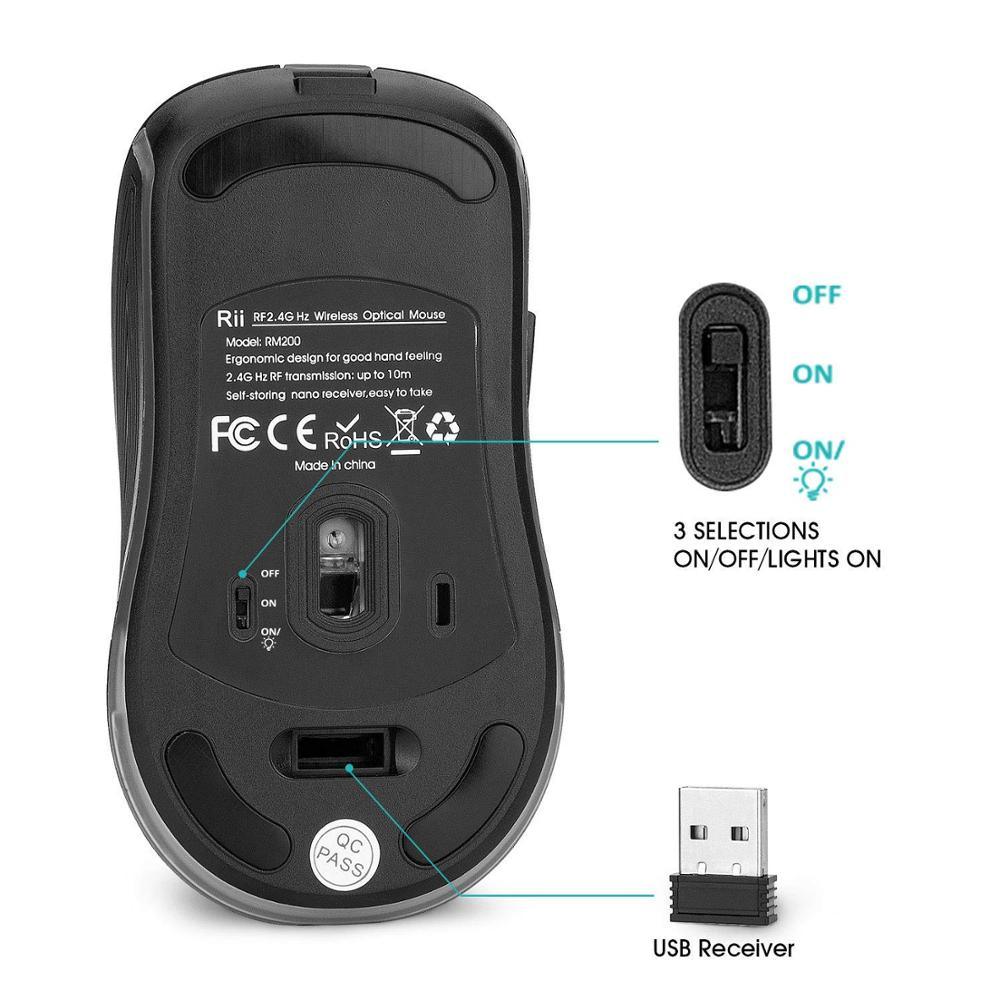 Rii - RM200 2.4G Wireless Mouse 5 Buttons & 3 adjustable DPI levels ...